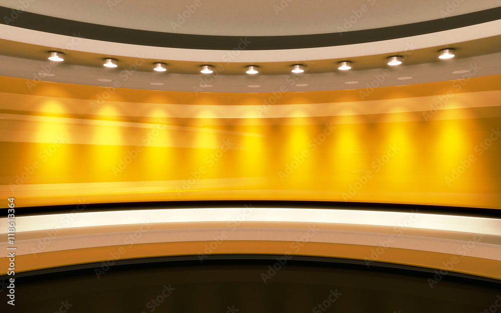 Yellow Studio. Yellow wall with light. Yellow background. Yellow back ...