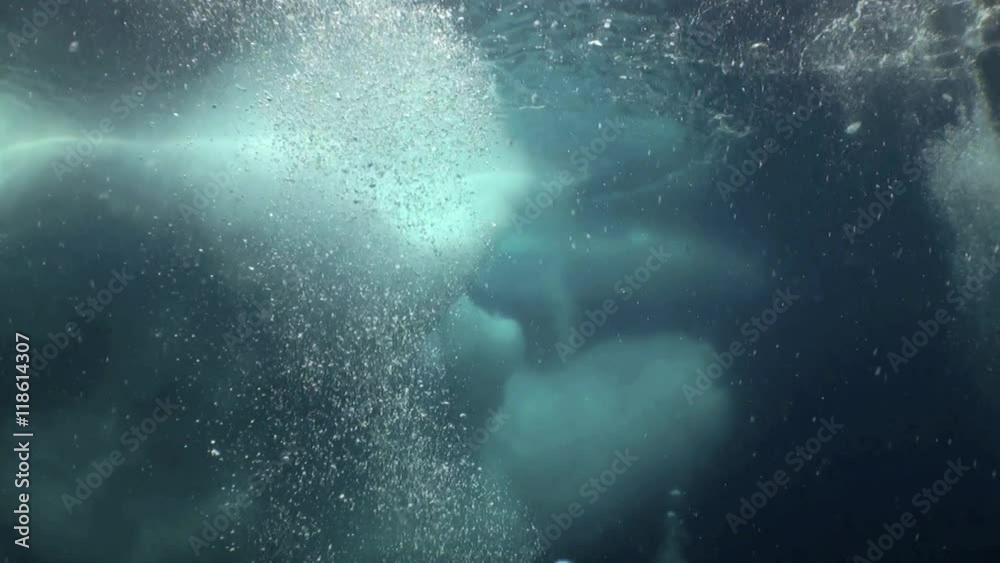 Unique Filming Shooting of iceberg under water. Beautiful landscapes ...