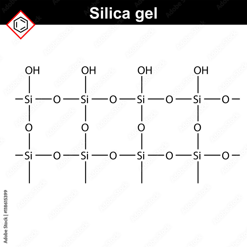 Silica gel polymer molecule Stock Vector | Adobe Stock