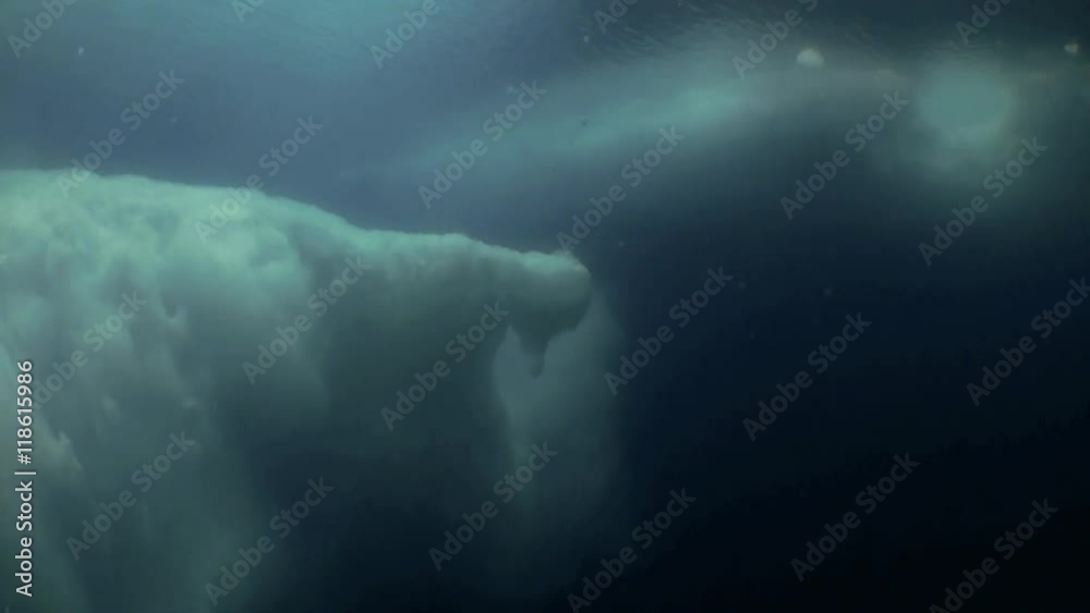 Unique Filming Shooting of iceberg under water. Beautiful landscapes ...