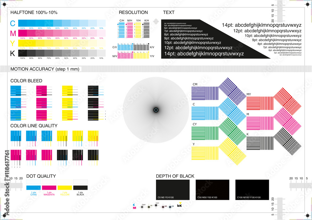 Photo & Art Print Calibration printing marks, the measurement accuracy ...