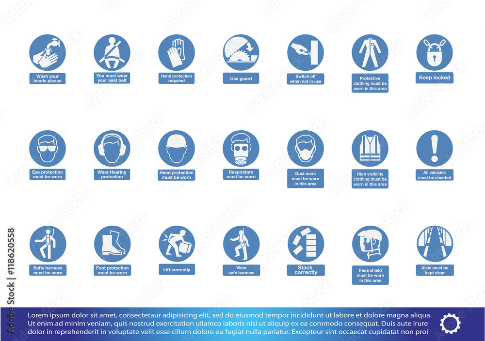 Mandatory signs , Construction health and safety sign Stock Vector ...