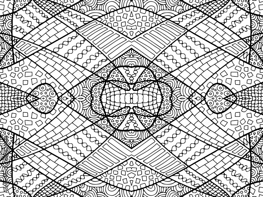 Zentangle background. Coloring page. Hand drawn illustration. Abstract ...
