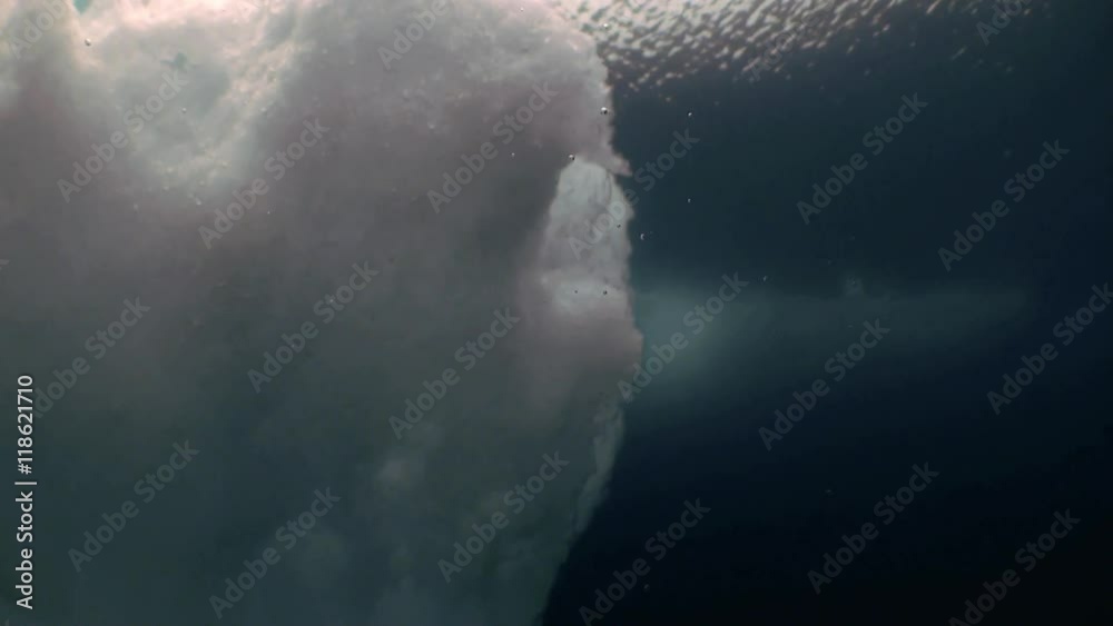 Unique Filming Shooting of iceberg under water. Beautiful landscapes ...