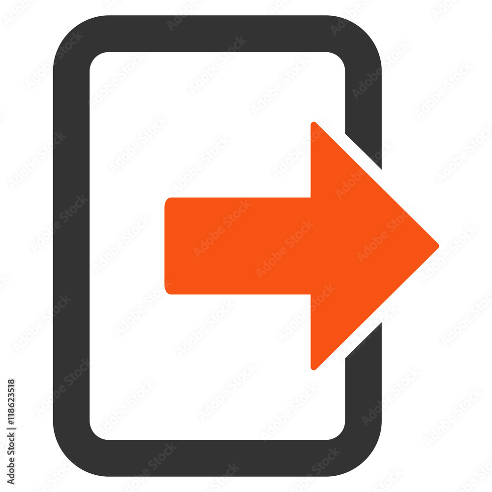 Exit Door icon. Vector style is bicolor flat iconic symbol with rounded ...