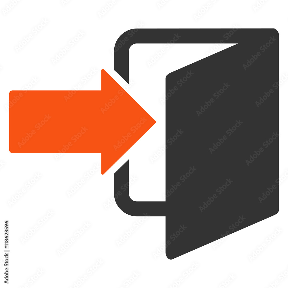 Exit Door icon. Vector style is bicolor flat iconic symbol with rounded ...