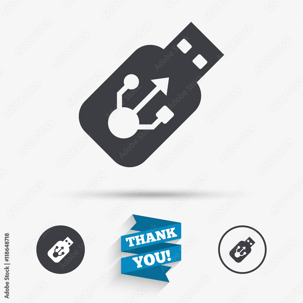 Usb sign icon. Usb flash drive stick symbol. Stock Vector | Adobe Stock