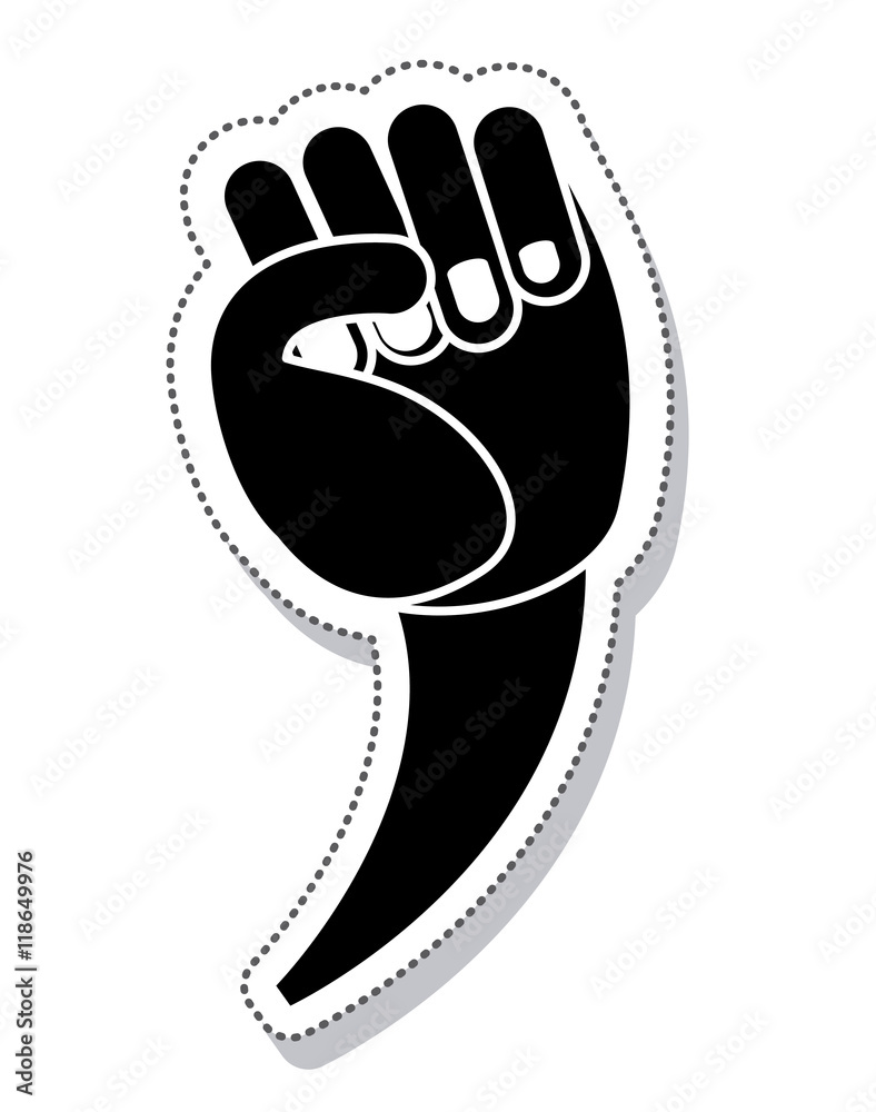 hand human protest isolated icon vector illustration design Stock ...