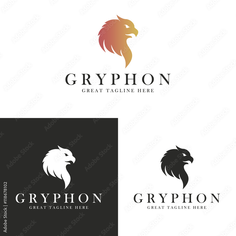 Gryphon logo. Gryphon head. Stock Vector | Adobe Stock
