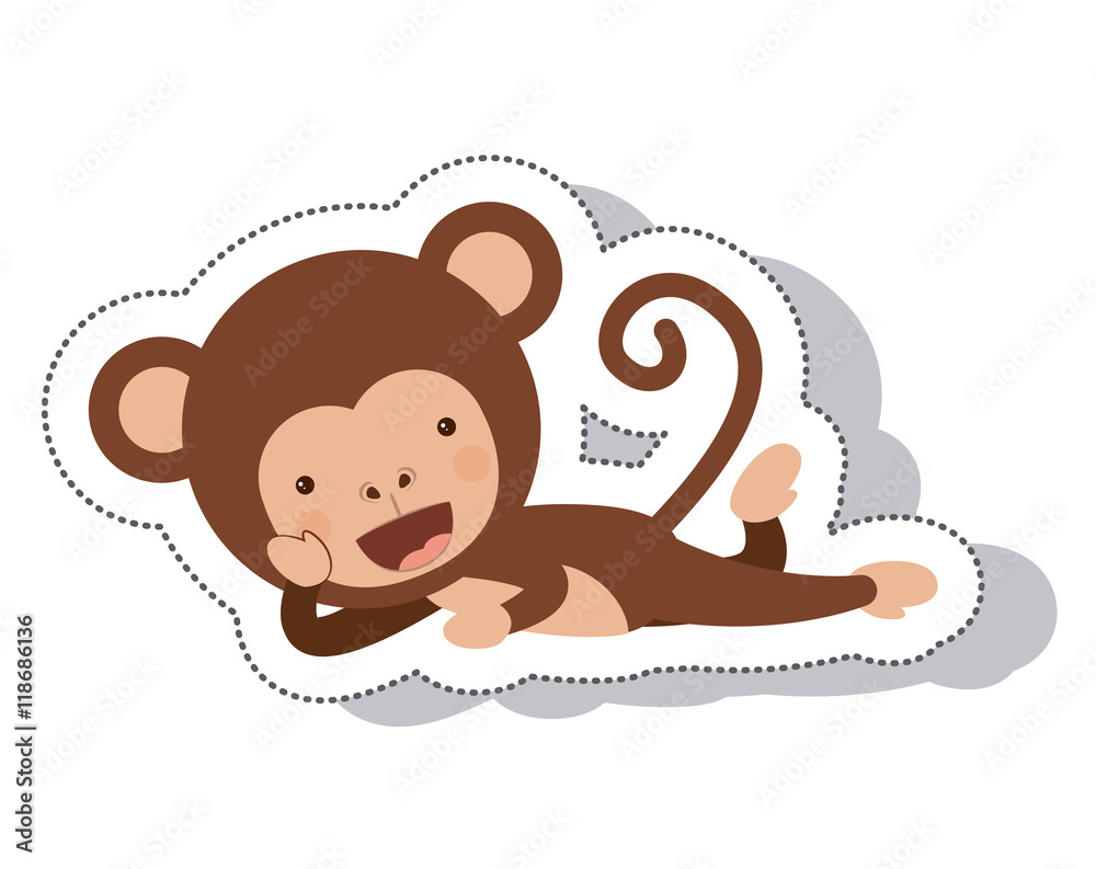 funny monkey isolated icon vector illustration design Stock Vector ...