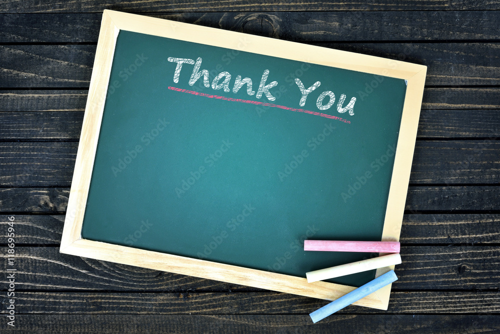 Thank you text on school board Stock Photo | Adobe Stock