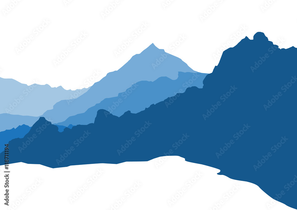 illustration with hill landscape Stock Vector | Adobe Stock