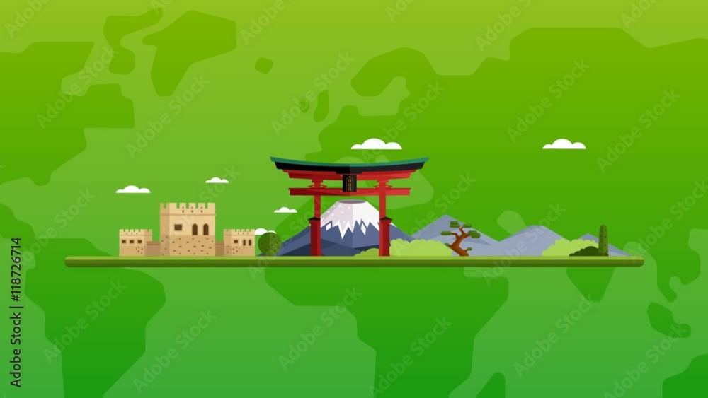 Welcome to Asia, travel on the world concept, traveling background ...