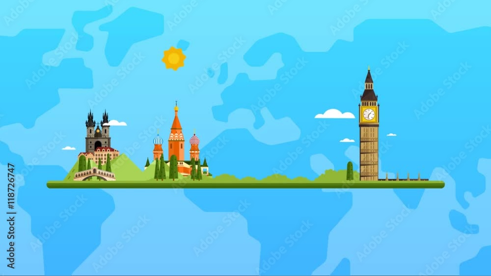Welcome to Europe, travel on the world concept, traveling background ...