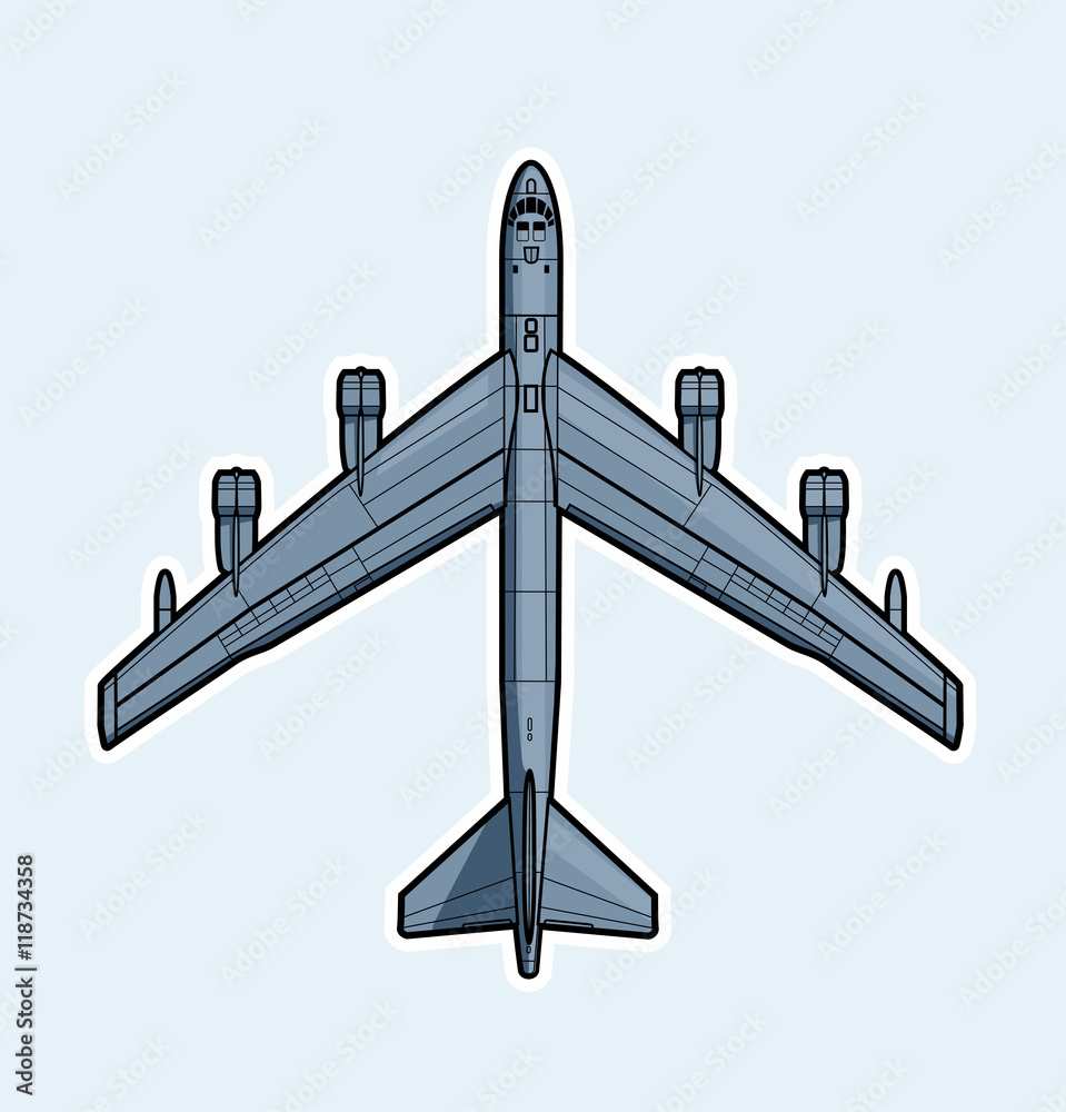 Strategic bomber. Vector illustration Stock Vector | Adobe Stock