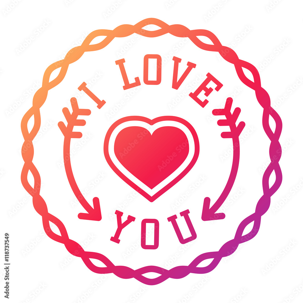 I love You vector logo badge Stock Vector | Adobe Stock