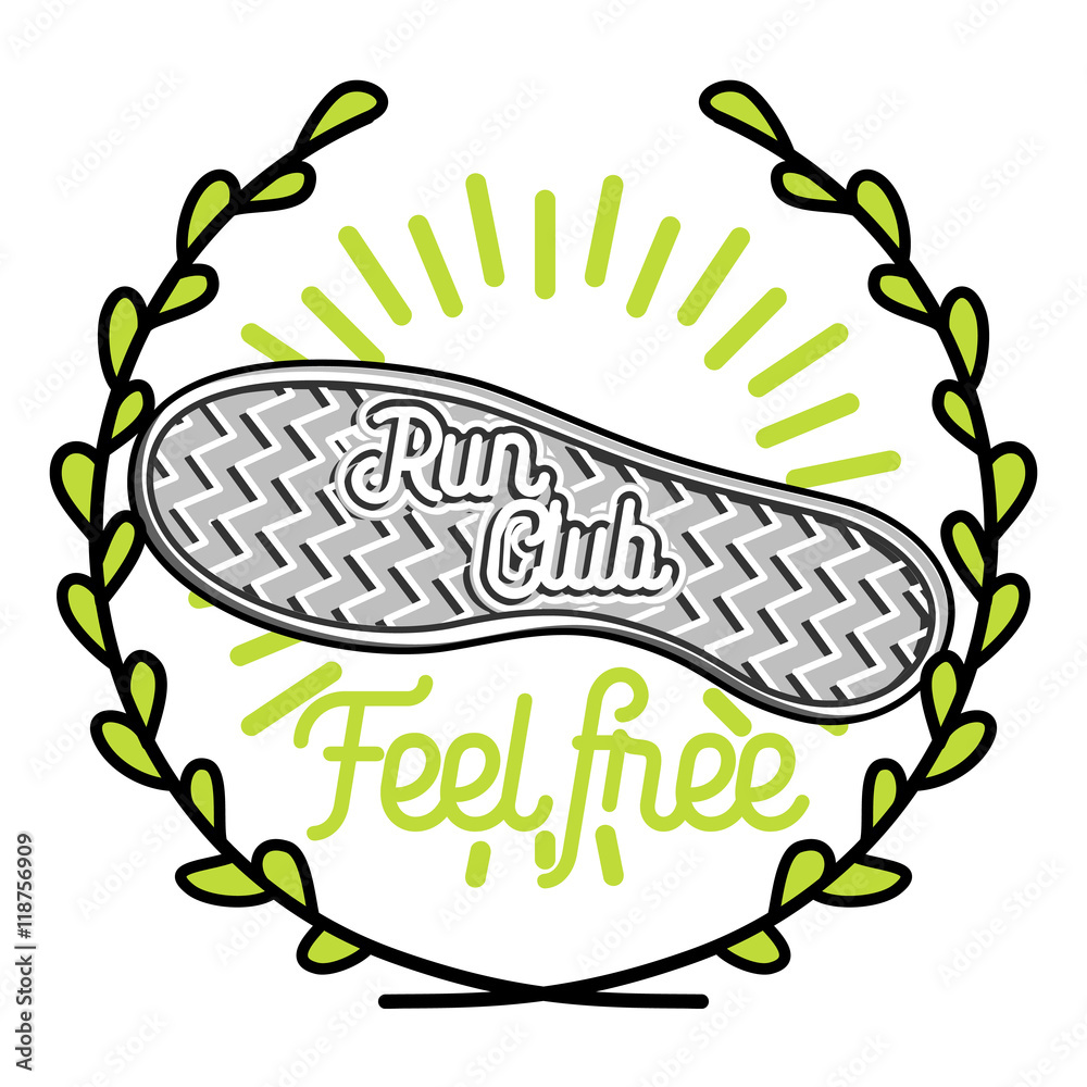 Color vintage run club emblem Stock Vector | Adobe Stock