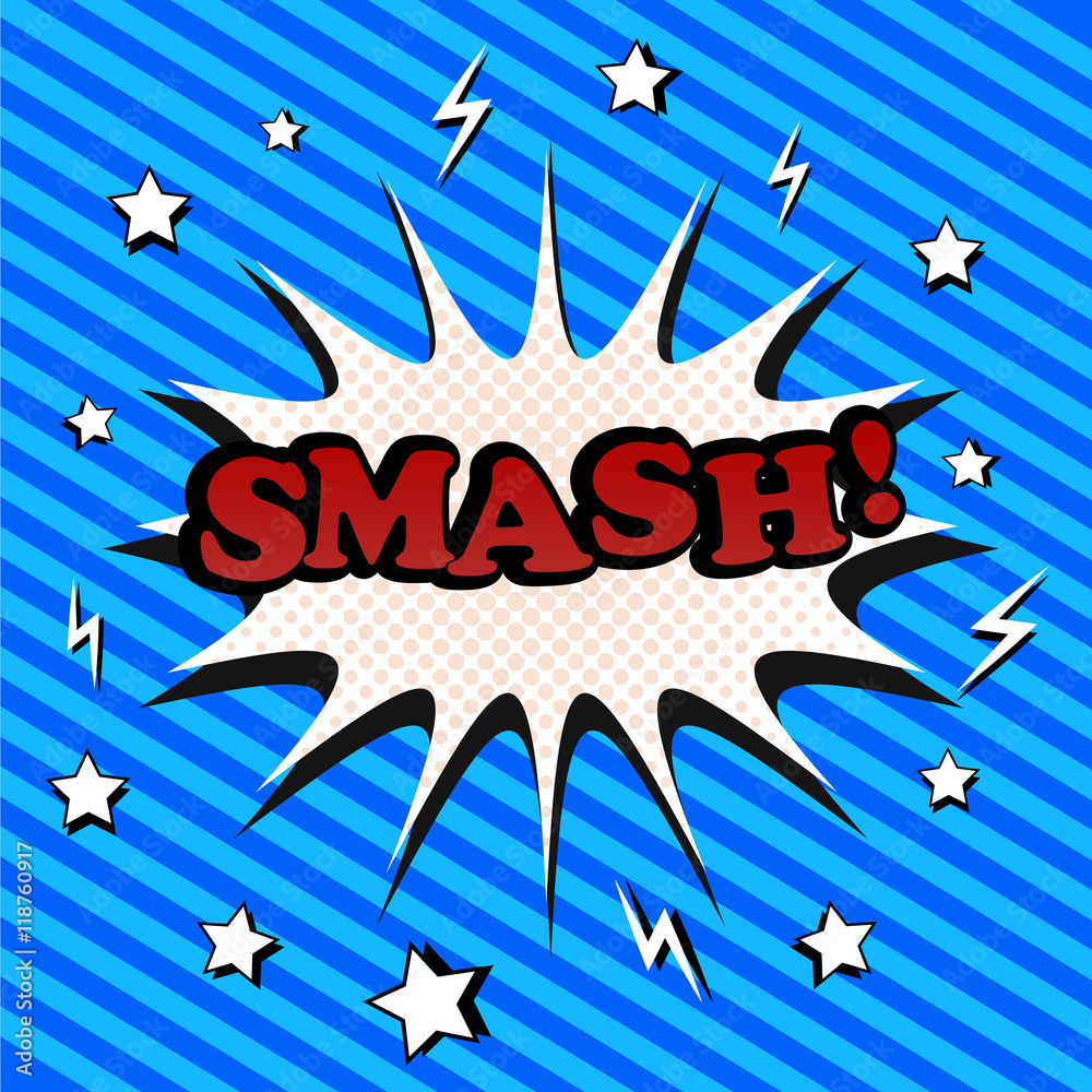 Smash comic cartoon Stock Vector | Adobe Stock