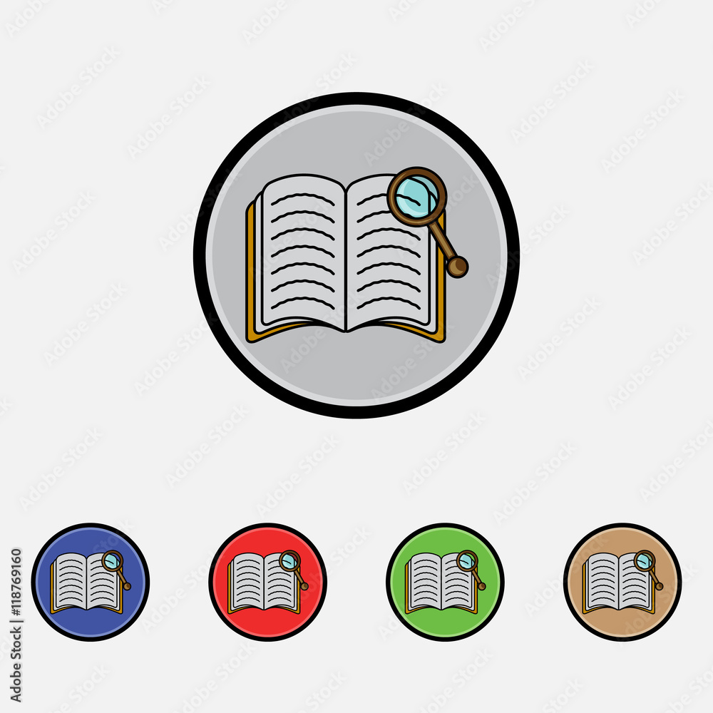 Document With Magnifying Glass vector Icon. Flat style for web and ...