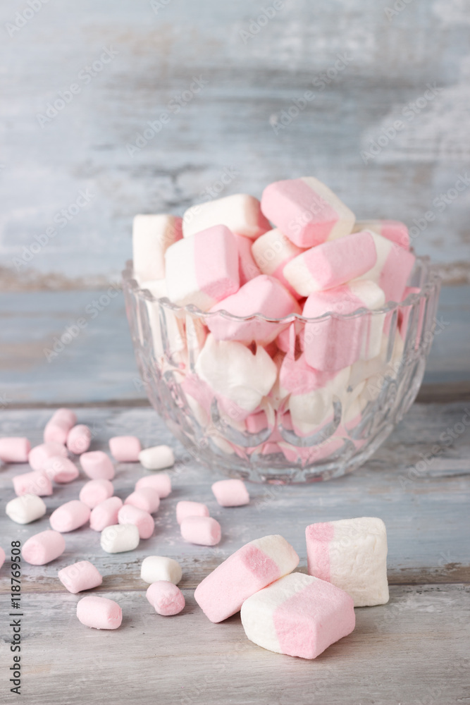 Pink and white marshmallows Stock Photo | Adobe Stock