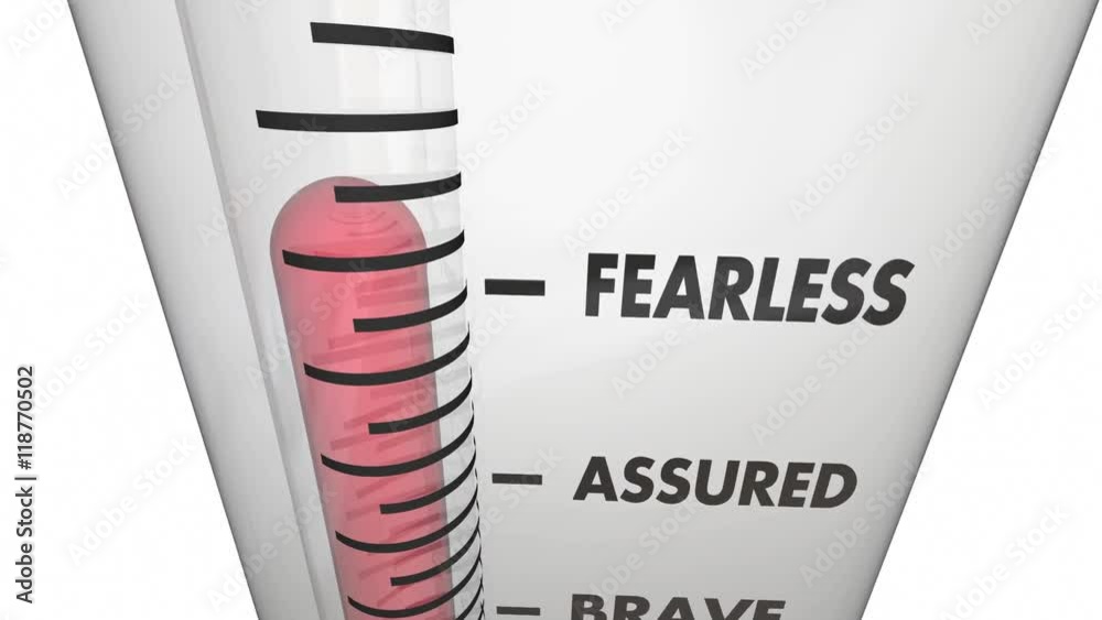 Confidence Thermometer Brave Assured Courage 3d Animation Stock Video ...