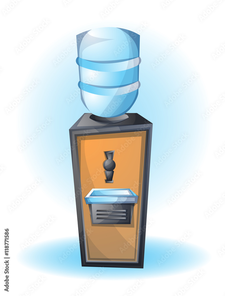 cartoon vector illustration dispenser office object with separated ...
