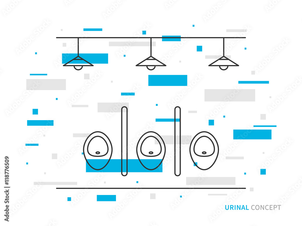 Urinals line art vector illustration. Public toilet line art concept ...