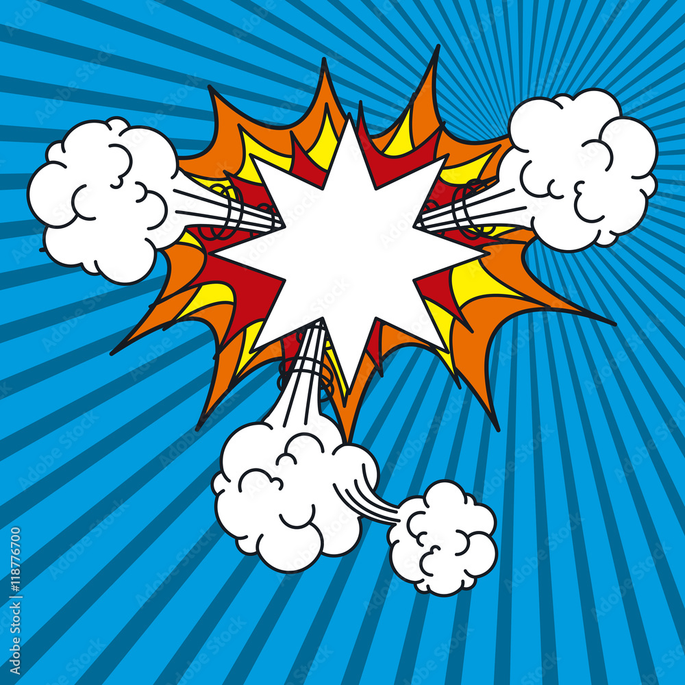 explosion pop art style vector illustration design Stock Vector | Adobe ...