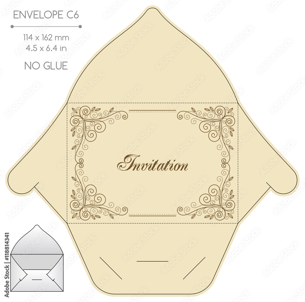 Envelope C6 template Stock Vector | Adobe Stock