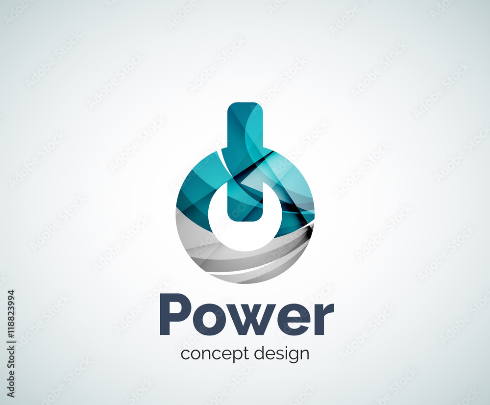 Power button logo template Stock Vector | Adobe Stock