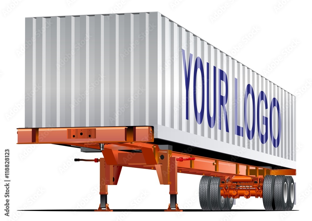 Vector Cargo semi trailer. Available EPS-10 vector format separated by ...