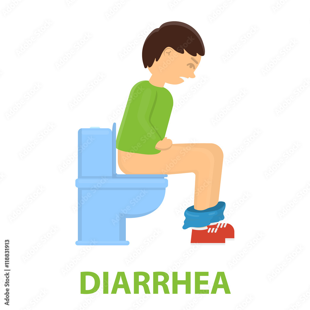 Diarrhea icon cartoon. Single sick icon from the big ill, disease set ...