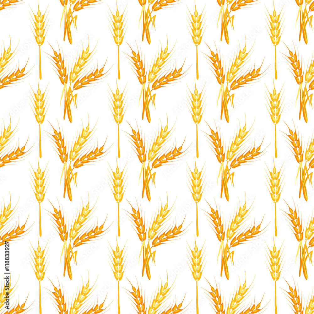 Seamless wheat pattern vector illustration Stock Vector | Adobe Stock