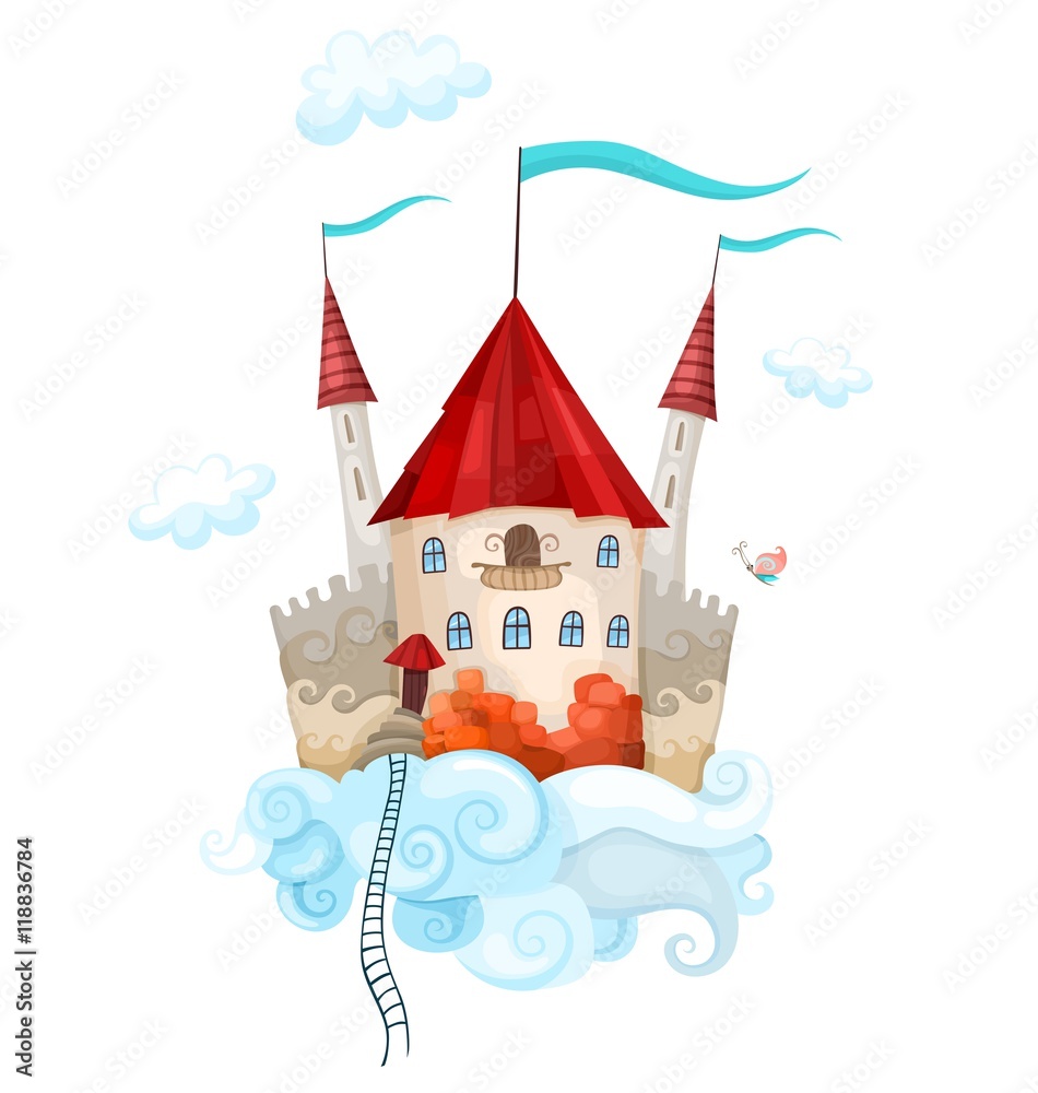 cloud castle Stock Vector | Adobe Stock