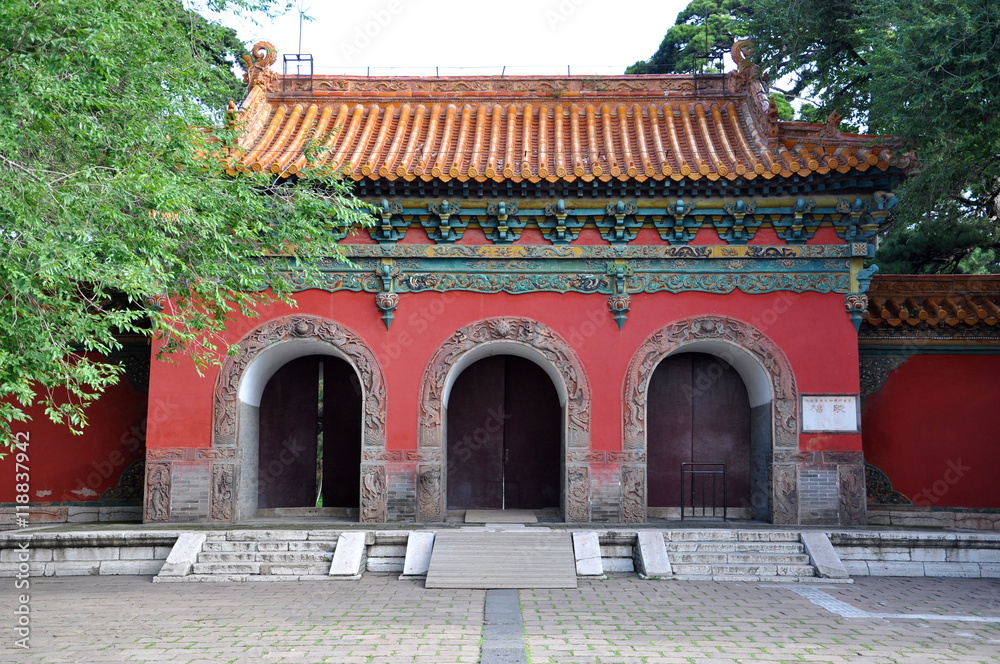 Main Red Gate of Fuling Tomb of Qing Dynasty, Shenyang, China. Fuling ...