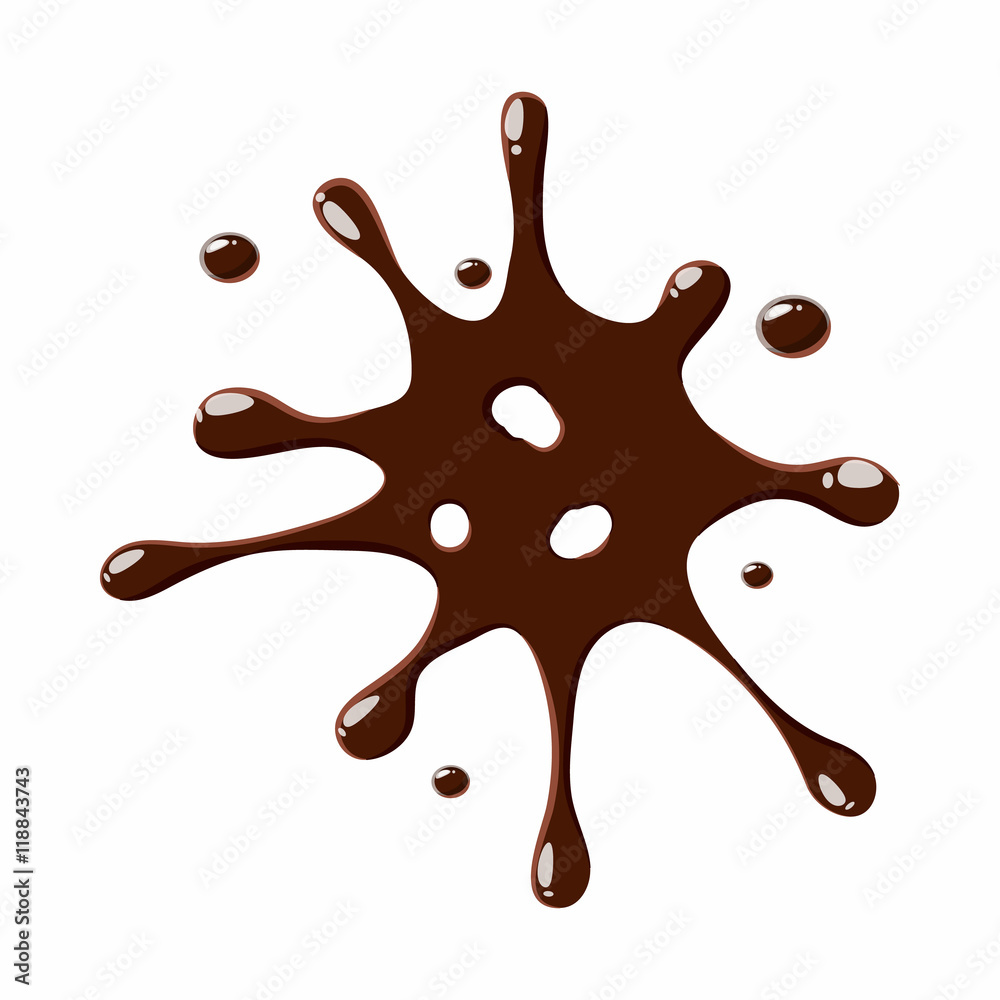 Spot of dark chocolate icon isolated on white background. Sweets symbol ...