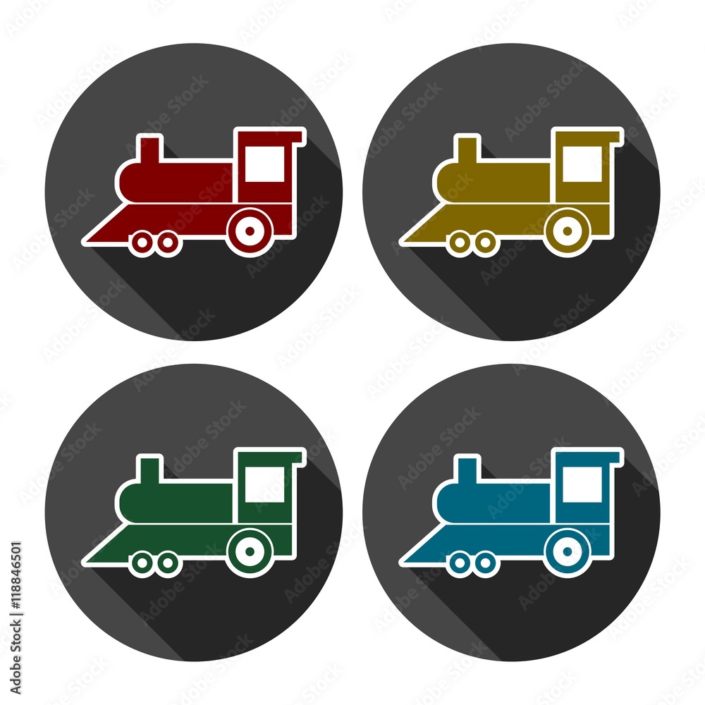 Vector set of different train illustrations or symbols Stock Vector ...