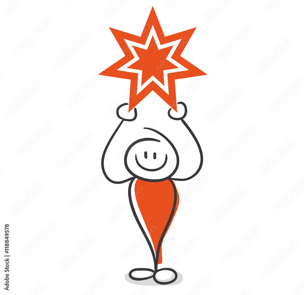 Stick Figure Series Red / Stern Stock Vector | Adobe Stock