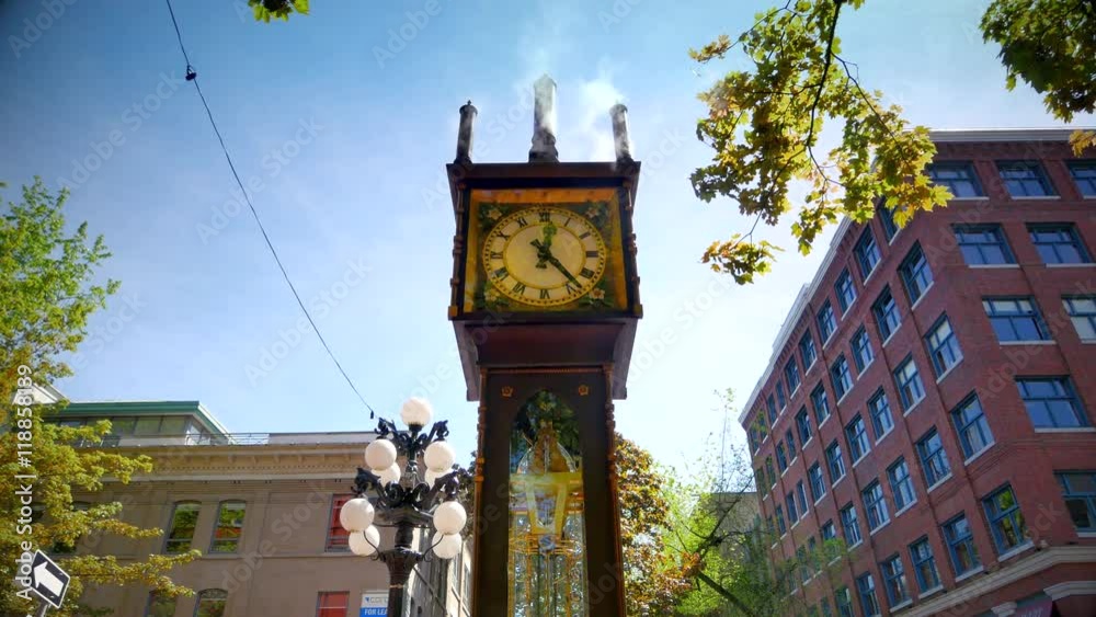 4K Steam Clock, Gastown Vancouver BC, Historic Downtown Landmark Stock ...