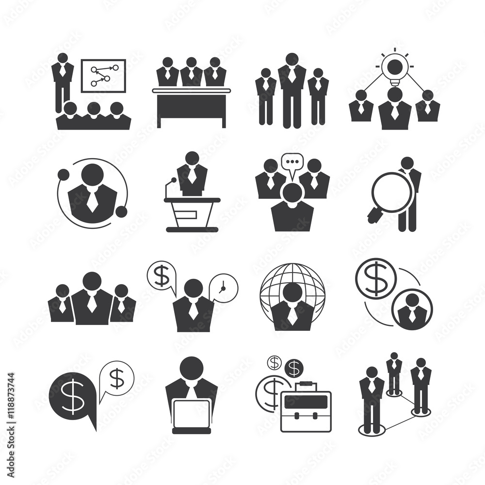 business management icons Stock Vector | Adobe Stock