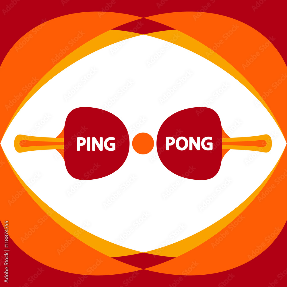 Ping pong flat design - isolated illustration. Table tennis vector ...