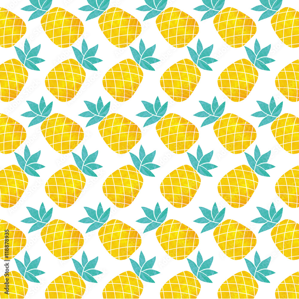 Pattern of pineapple, Cute pineapple pattern. Stock Illustration ...