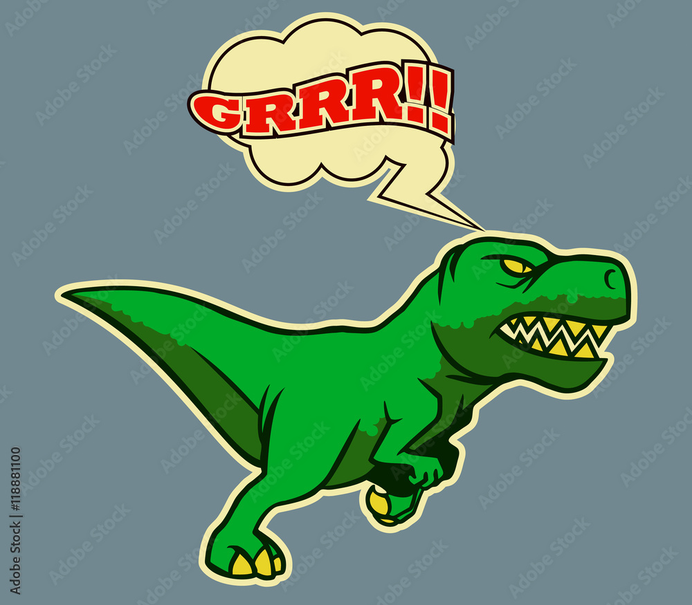 vector illustration of running Dino. Stock Vector | Adobe Stock