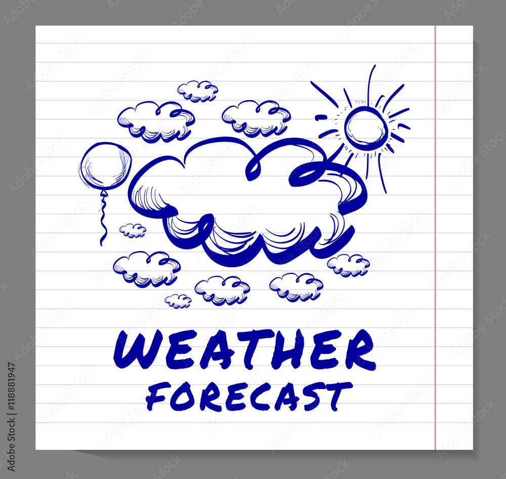 Hand drawing sky with clouds Stock Vector | Adobe Stock