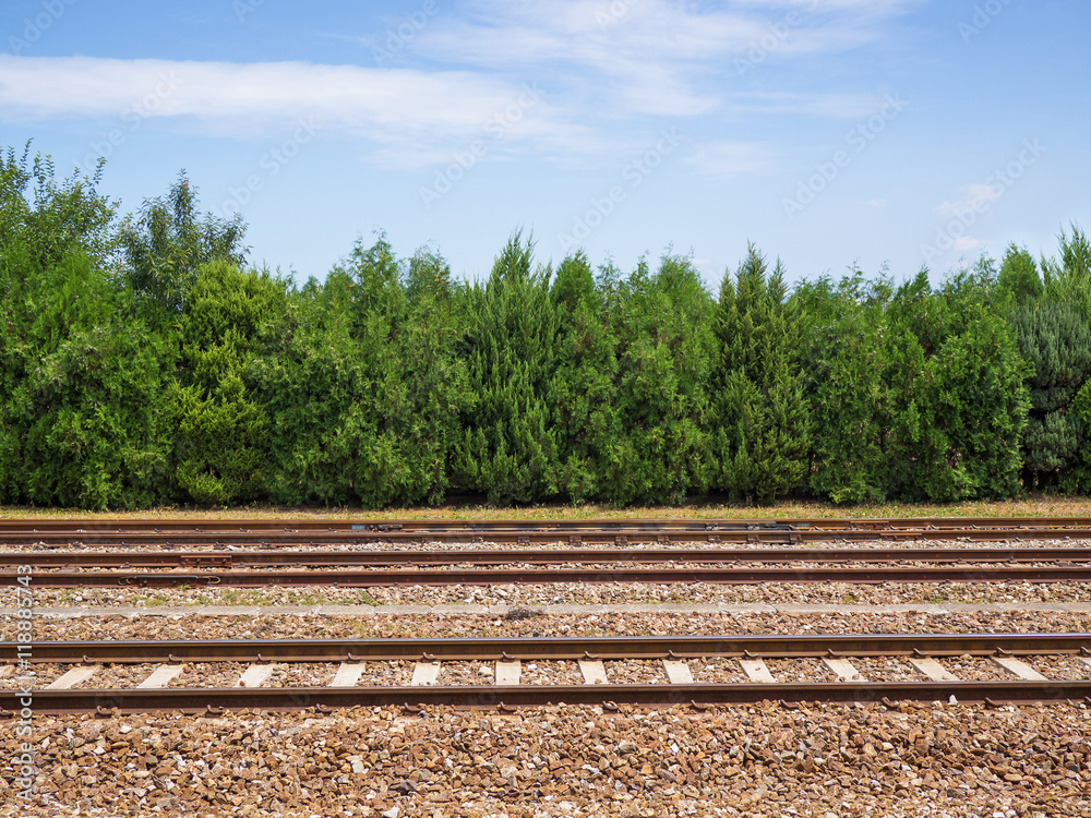 Railroad side view Stock Photo | Adobe Stock