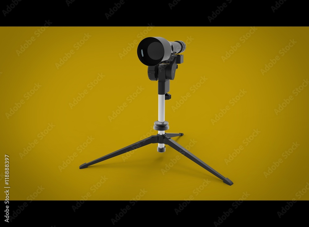 3d illustration of US Military M24 Sniper Spotter Scope. yellow ...