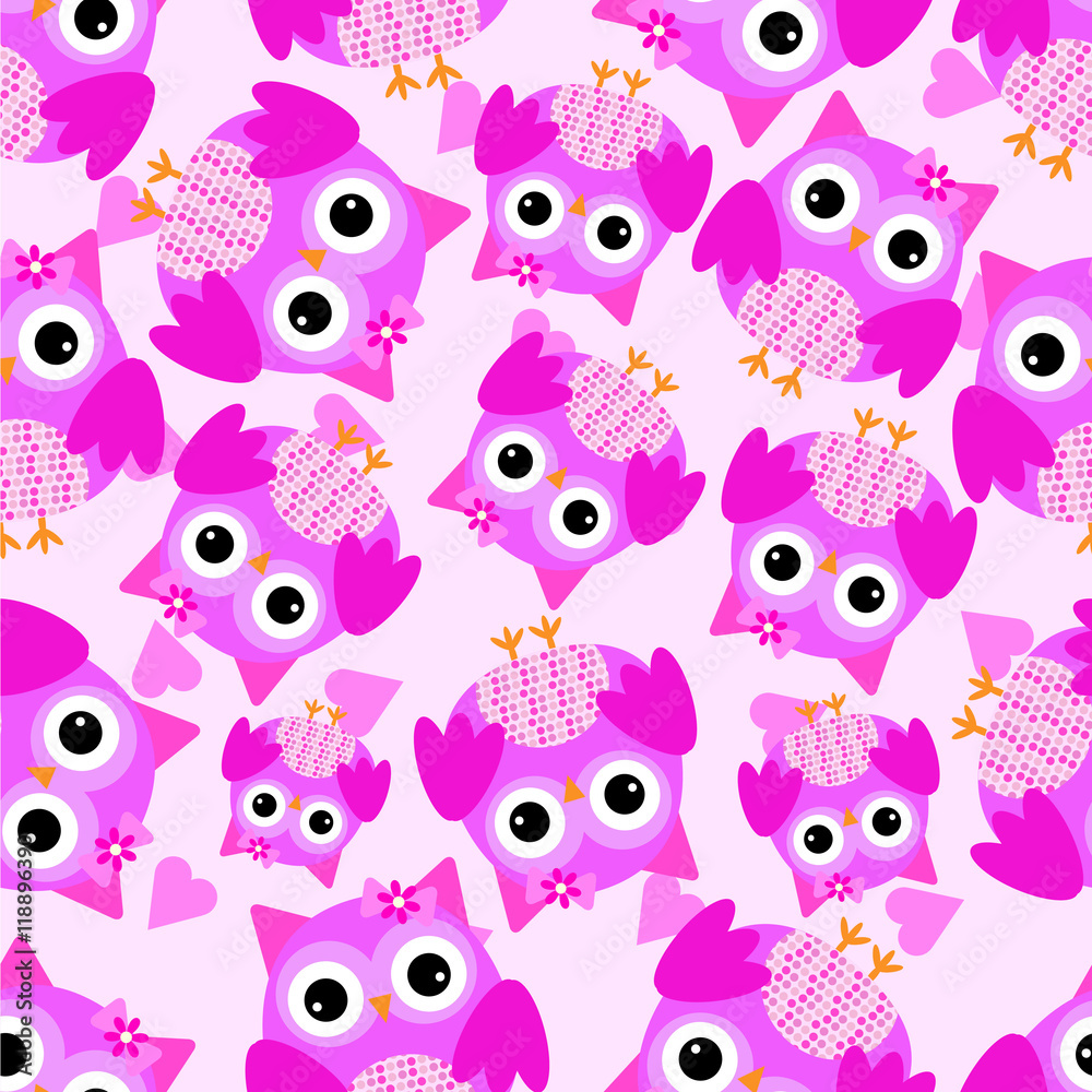 Pink Owl Background