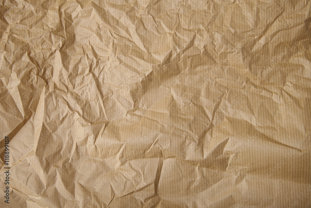 A full page of scrunched brown wrapping paper texture Stock Photo ...