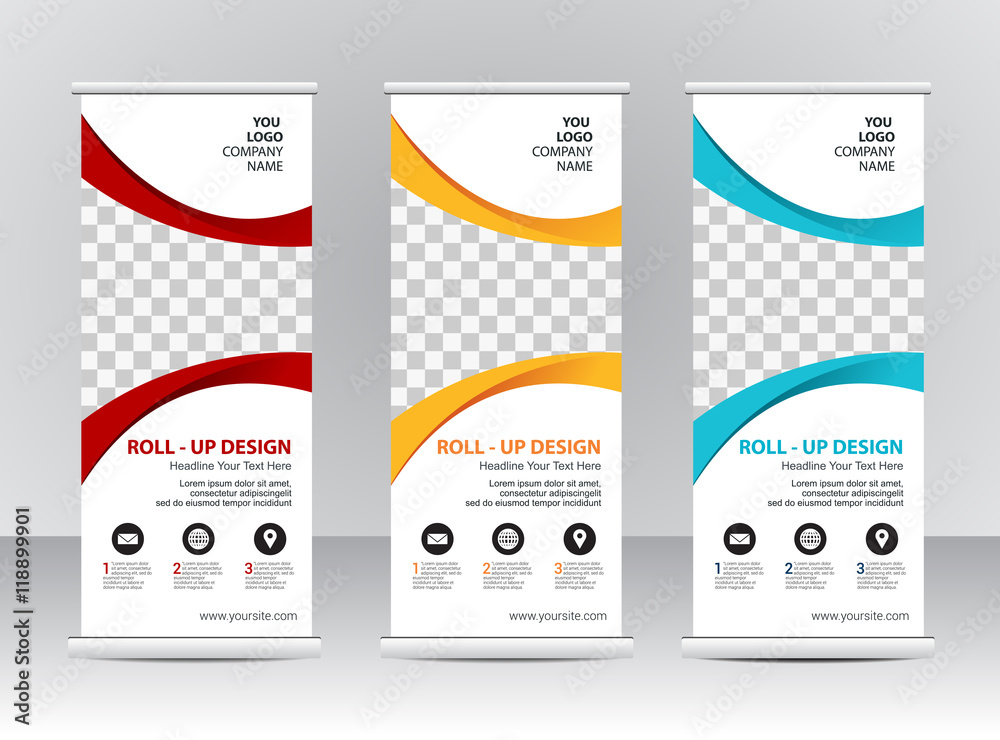 Roll up banner stand template design Stock Vector | Adobe Stock