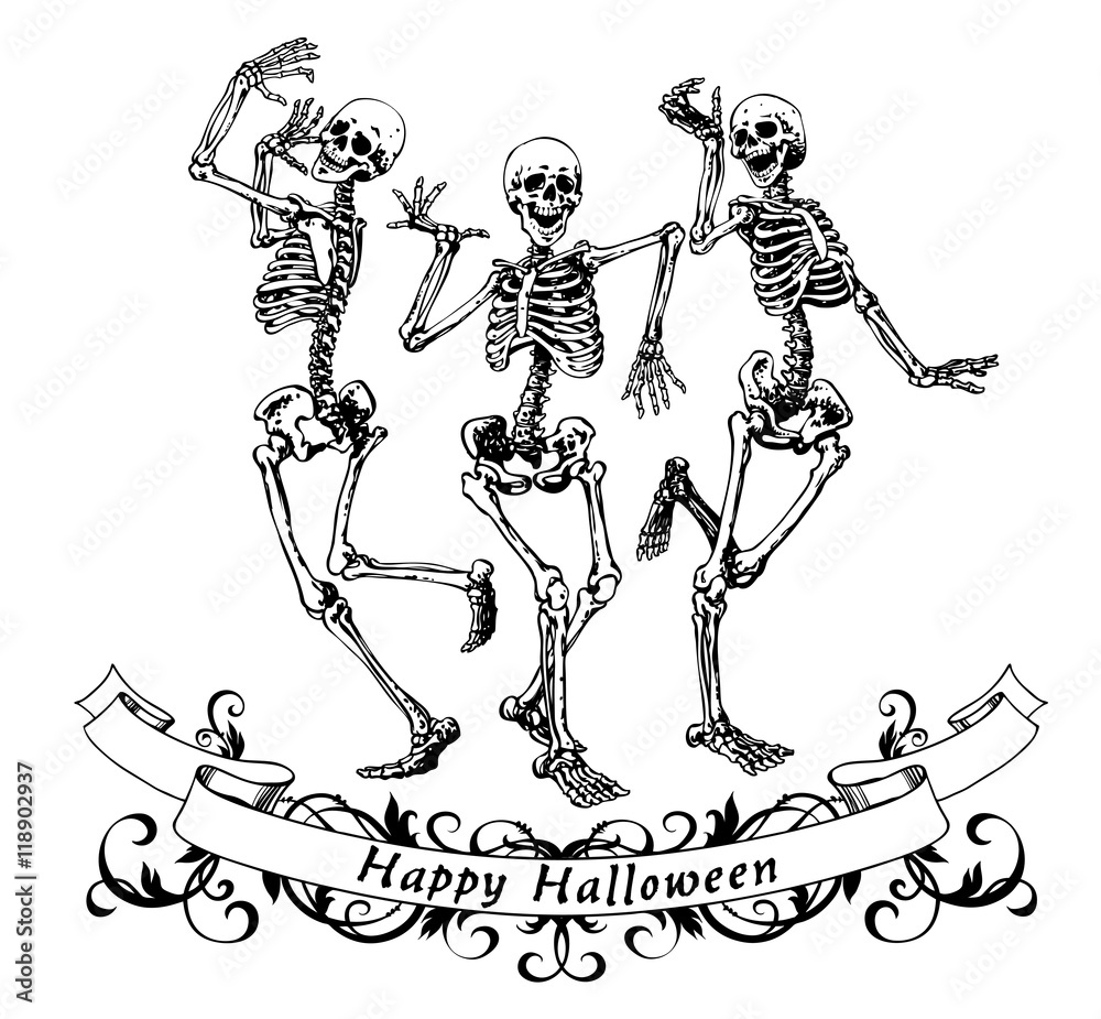Dancing Skeleton Clip Art Vector